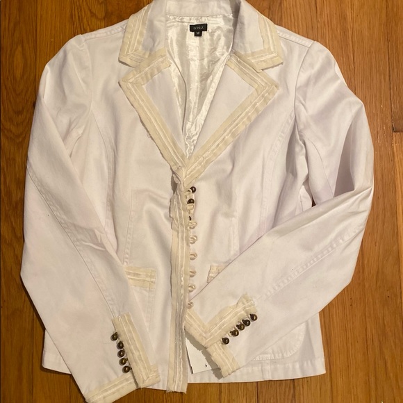 Aziz | Jackets & Coats | Aziz White Boho Jacket With Back Detail Nwt ...